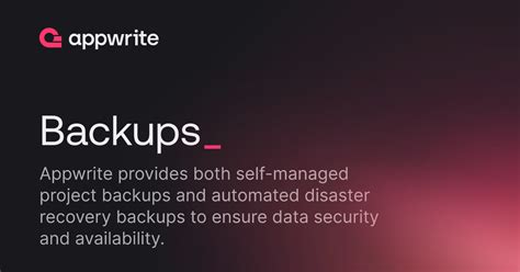 Backups Docs Appwrite