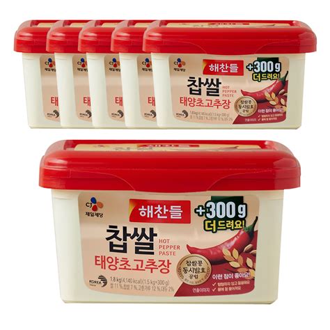 해찬들 찹쌀 태양초 고추장 18kg X3개6개 티몬