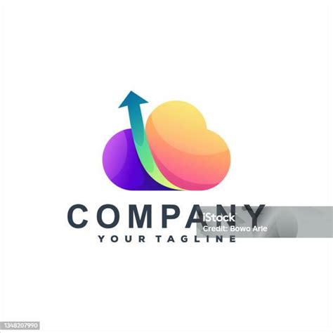 Desain Logo Gradien Warna Awan Ilustrasi Stok Unduh Gambar Sekarang