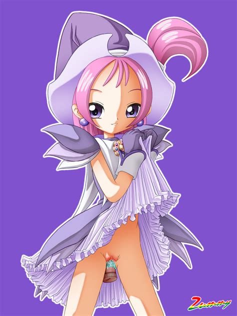Zummy Segawa Onpu Ojamajo Doremi Highres 1girl Clothes Lift Dildo