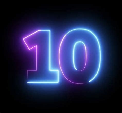 Neon Number 10 Sign