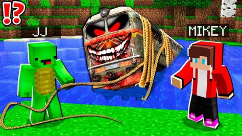 How Mikey And Jj Drowned The Creepy Train Minecraft Maizen Youtube