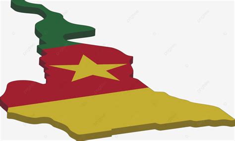 Map Of Cameroon 3d Flag Flag Cameroon Map Map Vector Flag Cameroon