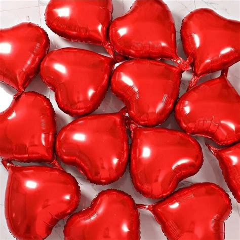 18 Inch Red Love Hear Balloons Aluminium Valentines Day Wedding Etsy