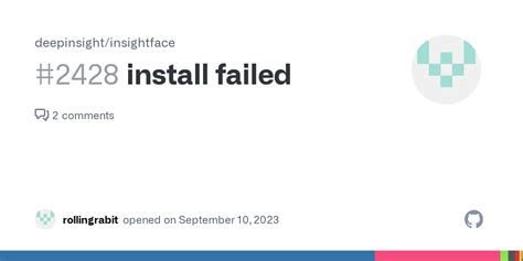 Install Failed Issue 2428 Deepinsight Insightface GitHub