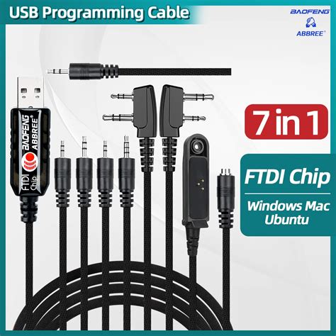 7 In 1 Ftdi Usb Programming Cable For Baofeng Uv 5r Uv 5rh 21 Pro
