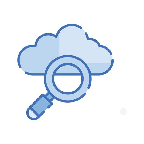 Cloud Data Search Vector Blue Icon Cloud Computing Symbol EPS File Vector Art At