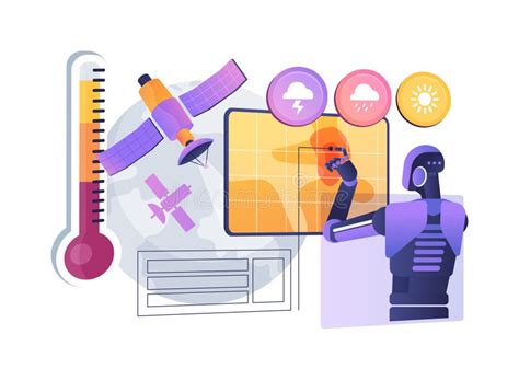 Ai Powered Climate Modeling Abstract Concept Vector Illustration Stock Illustration