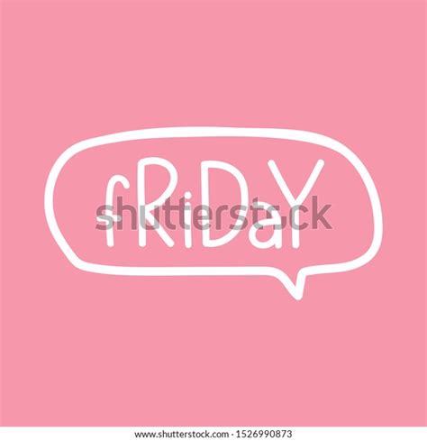 Friday Vector Lettering Hand Drawn Illustration Stock Vector Royalty