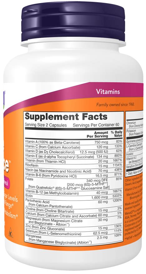 True Balance Multivitamin Vitamin B Supplement Now Supplements