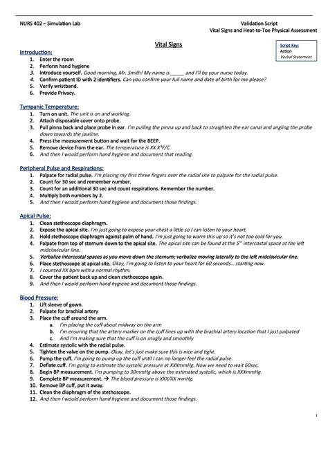 Head To Toe Assessment Script Nurs 402 Fundamentals Of Nursing