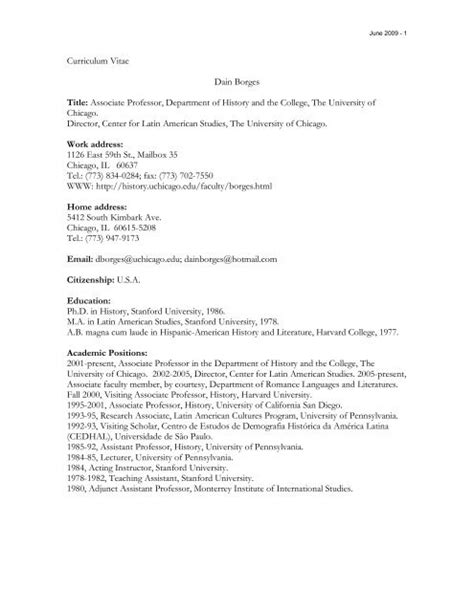 Curriculum Vitae Dain Borges Title Associate Professor