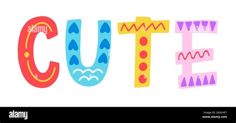 Cute Decorative Lettering Word Typography Design Stock Vector Image And Art Alamy