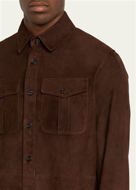 Ralph Lauren Purple Label Suede Shirt Jacket Bergdorf Goodman