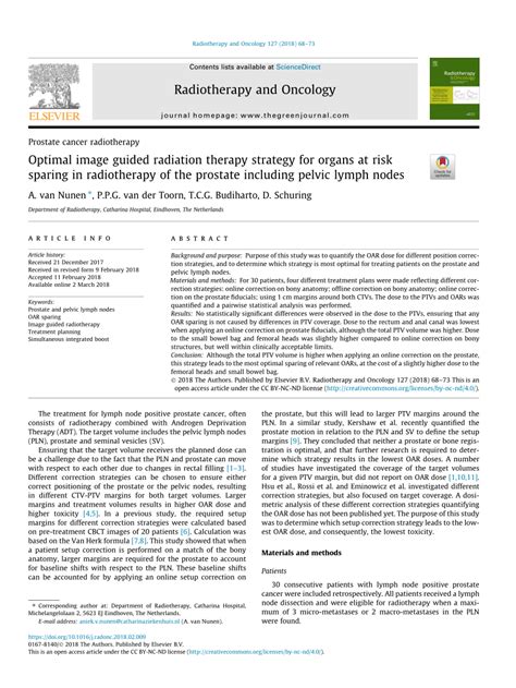 PDF Optimal Image Guided Radiation Therapy Strategy For Organs At Risk Sparing In Radiotherapy