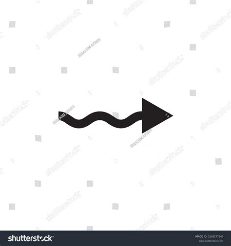 Long Zig Zag Arrow Icon Stock Vector Royalty Free 2205177545