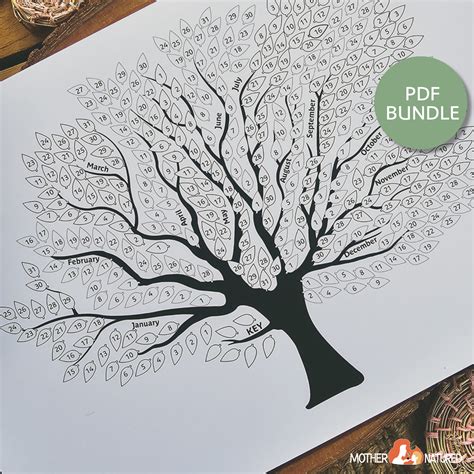 Temperature Observation Tree 365 Temperature Tree Printable Temperature Activity Celsius