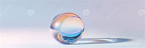 Iridescent Glass Sphere Abstract Glass Orb Pastel Rainbow Light Refraction Smooth Surface Modern