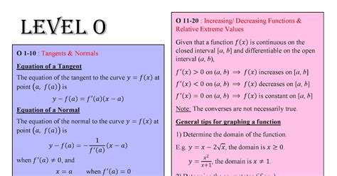 Calculus Note Summary And Formulas