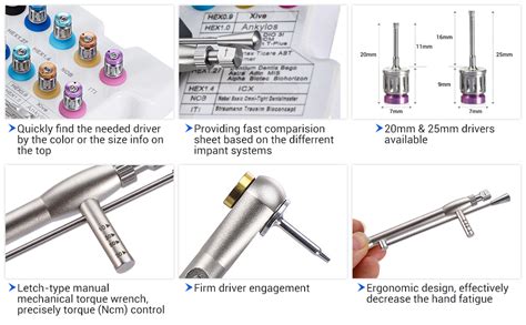 4e 4es Usa Dental Implant Torque Wrench Set Universal
