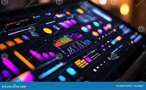 Modern Business Dashboard Displaying Colorful Charts And Data