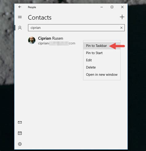Как закрепить контакты на панели задач или в меню «Пуск Windows 10