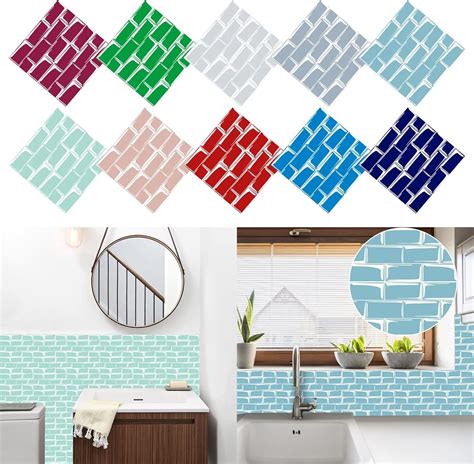 Azulejos Autoadhesivos De 10 Hojas De Azulejos Autoadhesivos Para Pared De Metro Azulejos De