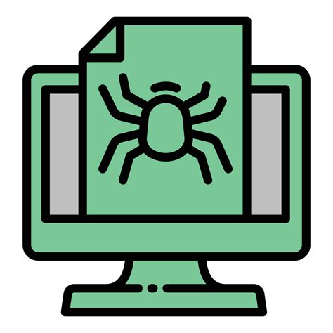 bug computer icon outline vector virus fraud 14340418 vector art at