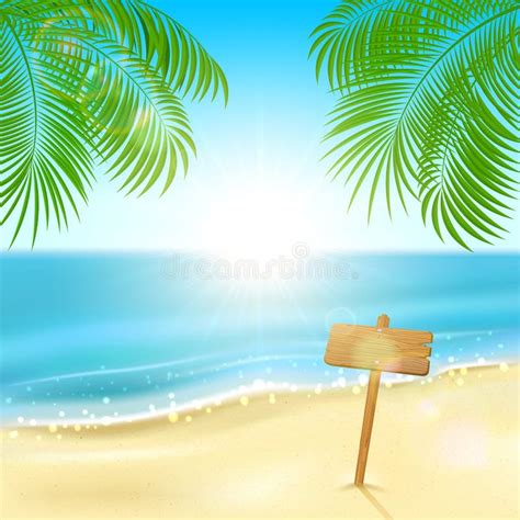 Hola Fondo Del Verano Fondo Hermoso De La Playa Del Verano Ilustración