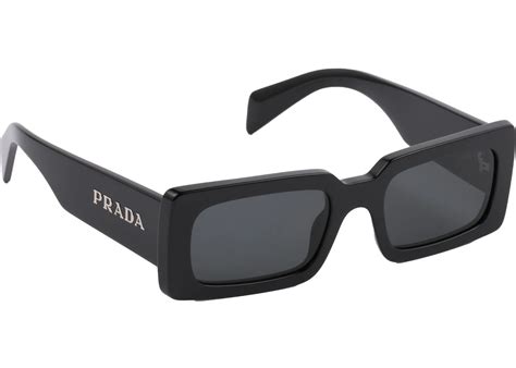 Prada Rectangle Sunglasses Black Spra07 1abfs0 In Acetate Us