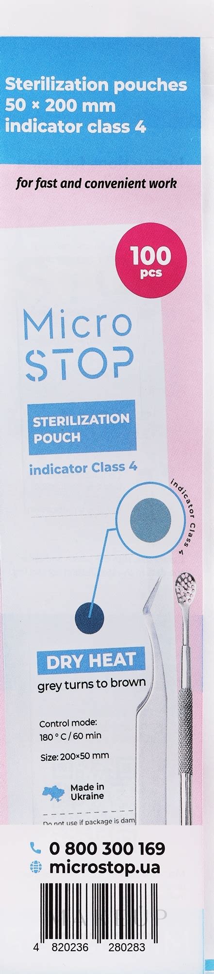 Microstop Sterilization Pouch With Indicator Class 4 Eco Air Sterilization Kraft Bags 200x50