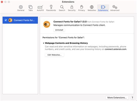 Troubleshooting Connect Fonts For Safari Extension Extensis