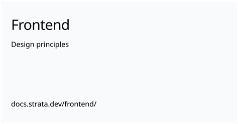 Design Principles Frontend
