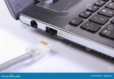 Disconnected Internet Cable And Laptop Stock Image Image Of Ethernet Patch 47070133
