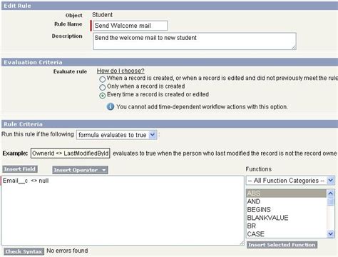 Step By Step Salesforce Tutorial Creating Workflow Rule 5 Of 6