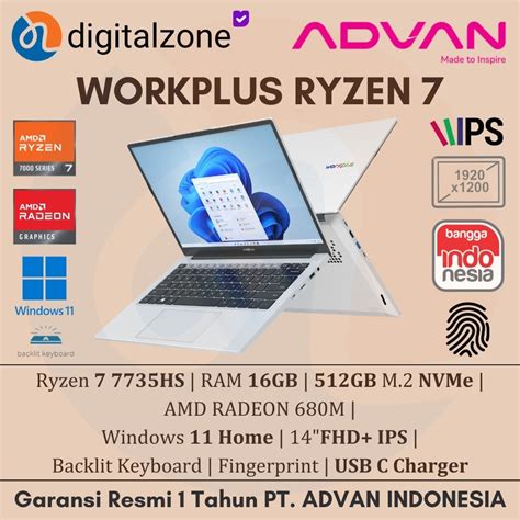 Jual Laptop Advan WorkPlus Ryzen HS ADVAN WorkPlus R GB GB Shopee Indonesia
