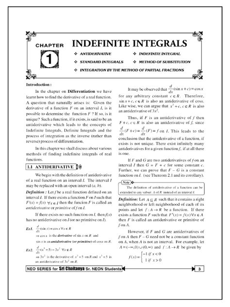16 Indefinite Integrals Pdf