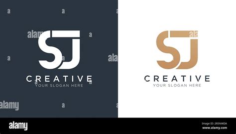 Luxury Letter Sj Logo Template In Gold And White Color Initial Luxury
