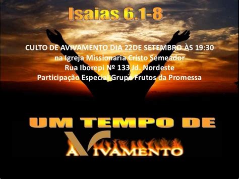 Culto De Avivamento Dia 22 De Setembro às 19 1