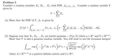 problem 5 consider n random variables x1 x2…xn with