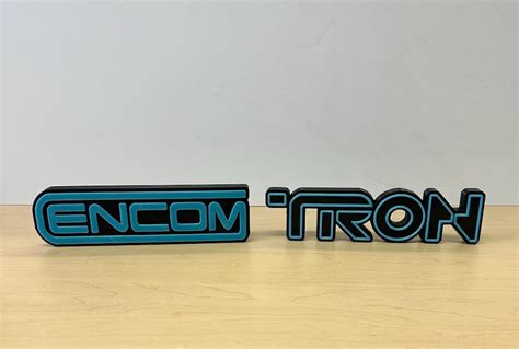 Tron And Encom Logo Display Plaque 3d Printed Etsy
