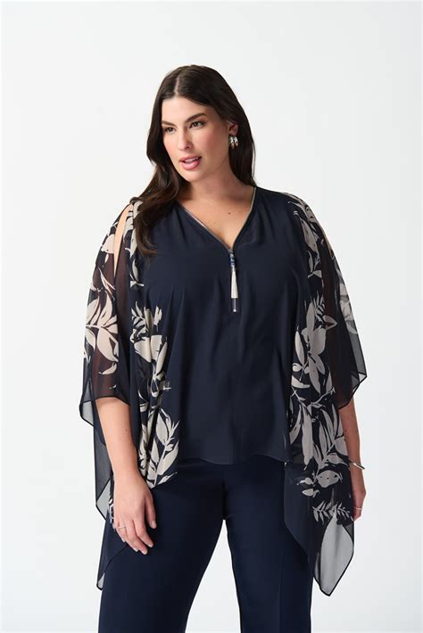 Joseph Ribkoff Floral Print Chiffon Poncho Morgan Fitzgeralds