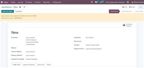 Credit Limit In Odoo 16