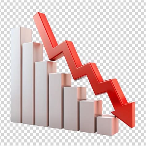 A Red Graph Showing A Decline In The Economy On Transparent Background Premium AI Generated PSD