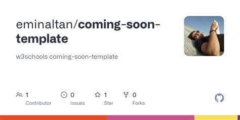 Github Eminaltan Coming Soon Template W Schools Coming Soon Template