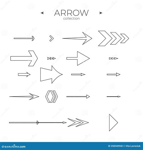 Line Arrow Icon Set Line Icons Collection Modern Vector Symbols