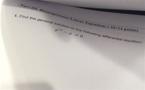 Solved Find The General Solution To The Following