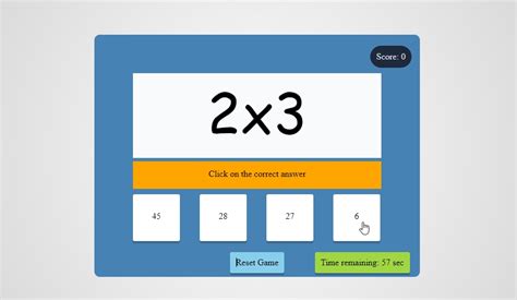 Multiplication Quiz Game Using Html And Css In Vanillajs With Source Code Sourcecodester