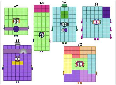 Numberblocks New 42 48 54 56 63 And 72 By Jeanpaulfelix On Deviantart