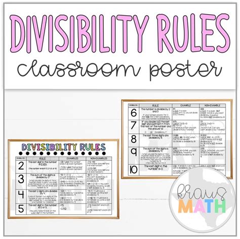 Divisibility Rules Anchor Chart Printable Templates Free
